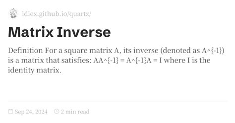 Matrix Inverse