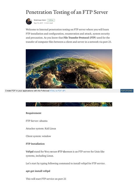 Penetration Testing Of An Ftp Server Pdf Pdf File Transfer Protocol