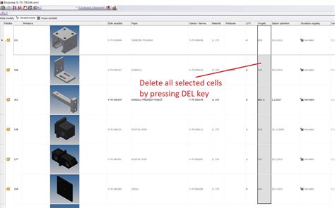 Delete Multiple Cells In Bom In One Go Autodesk Community