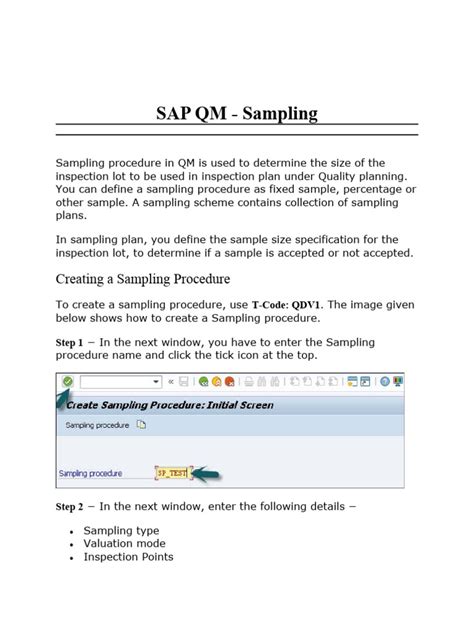 Sap Qm Sampling Process Pdf Quality Management Supply Chain Management