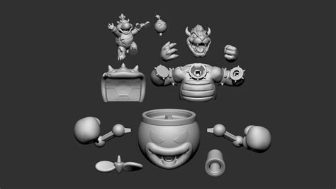 Bowser With Bowser Jr 3d Model 3d Printable Cgtrader