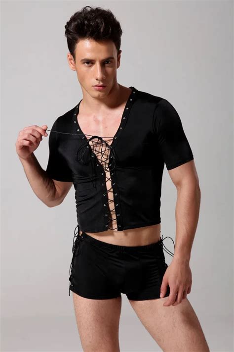 Buy 1set Mens Gay Lingerie With Underweasr Men Show Up Chest Type Men Bound To