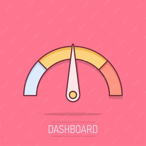 Premium Vector Meter Dashboard Icon In Comic Style Credit Score Indicator Level Vector Cartoon