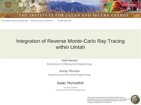 Ppt Integration Of Reverse Monte Carlo Ray Tracing Within Uintah Dokumentips