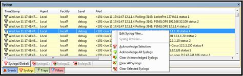 Syslog Message Filters