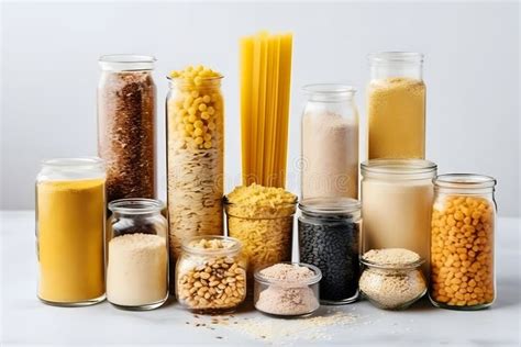 Assortment Of Grain Products And Pasta In Glass Storage Containers Neural Network Ai Generated