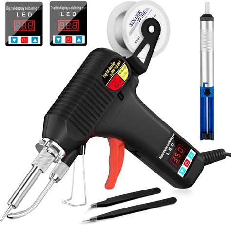 Jp はんだごてガンキット 80w 温度調節式はんだガン Ledディスプレイ付き 片手操作 溶接ワイヤー付き はんだ付け