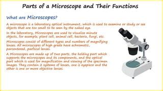Parts Of A Microscope And Their Functions PPT