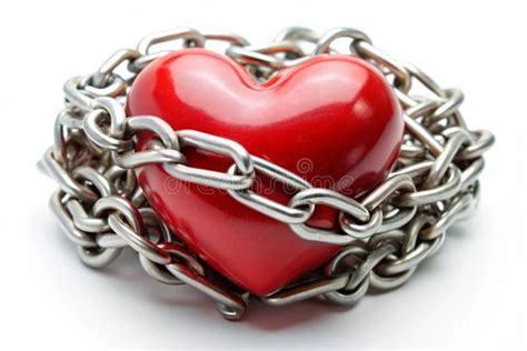 Chained Red Heart Love And Passion Concept Stock Illustration Illustration Of