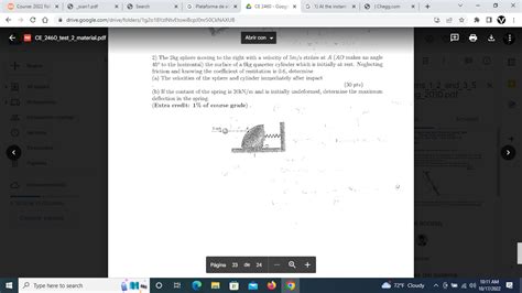Solved 2 The 2 Kg Sphere Moving To The Right With A