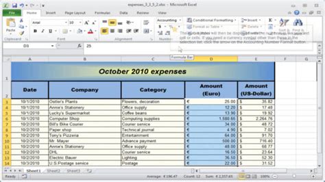 Formatting Excel Spreadsheets — Db