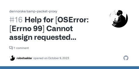 Help For Oserror Errno 99 Cannot Assign Requested Address · Issue 16 · Dennorskesamp