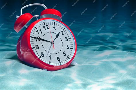 Premium Photo Alarm Clock On Ocean Bottom Underwater Lost Time