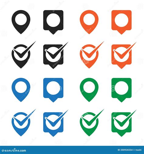 Pin Map Marker Check Mark Pointer Stock Vector Illustration Of Interface Element