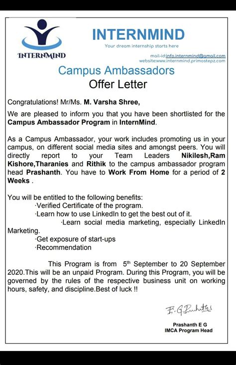 Varsha Shree M On Linkedin Internmind Internships Applytoday