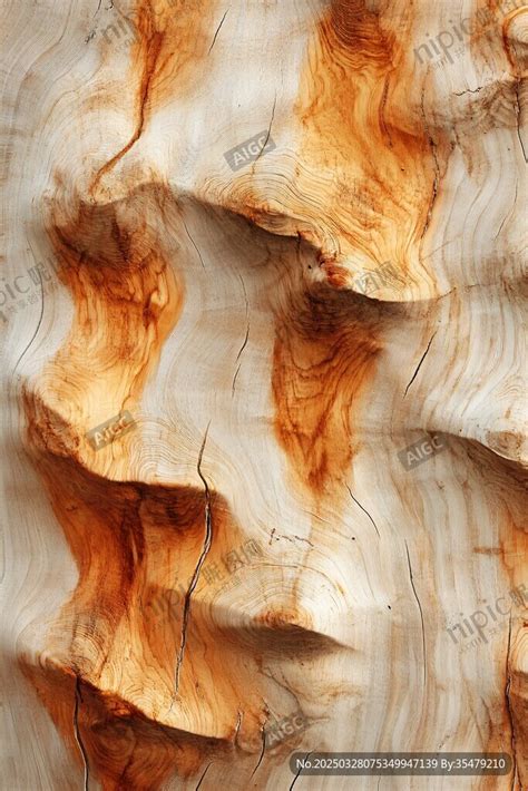 Ai创作图木纹 纹理 自然 质感 线条 色彩 棕白 起伏 裂纹 层次 古朴 图案 表面 立体 细节 昵图网