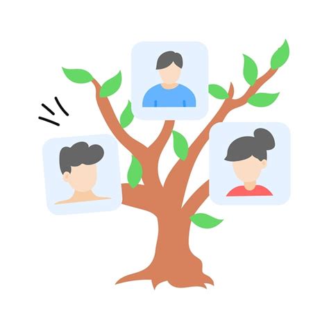 Premium Vector A Tree With Profile Photos Symbolizing Familial