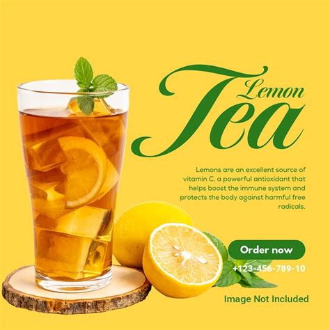 Premium Psd Psd Post Lemon Tea Instagram Post Template