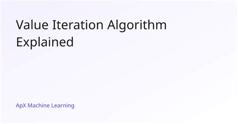 Value Iteration Algorithm Explained