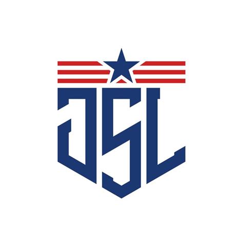 Premium Vector Patriotic Jsl Logo With Star And American Flag Straps Letter Jsl Logo With Usa Flag
