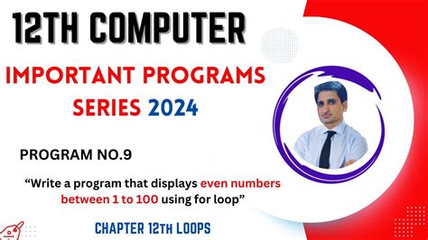 Program To Display Even Number From 1 To 100 Using Loop 12th Computer