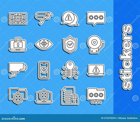 Set Line Folder With Password Laptop Exclamation Mark Ringing Alarm Bell Exclamation Triangle