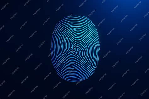 Premium Photo Security Access Cyber Technology Fingerprint Scan On Deep Blue Background Ai