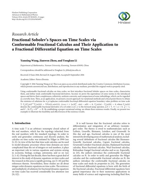 Pdf Fractional Sobolevs Spaces On Time Scales Via Conformable Fractional Calculus And Their