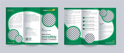 Organic Farm Tri Fold Brochure Template Or Agriculture Farming Brochure Template Vector Layout
