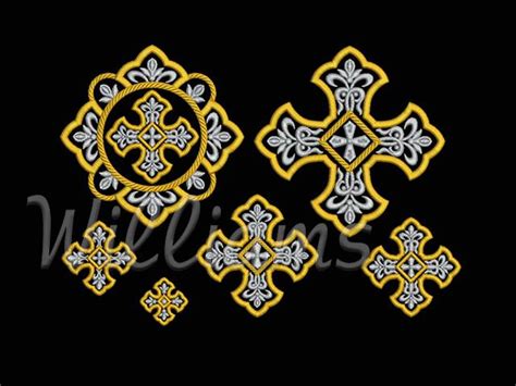 Набор крестов для церковных облачений Machine Embroidery Design
