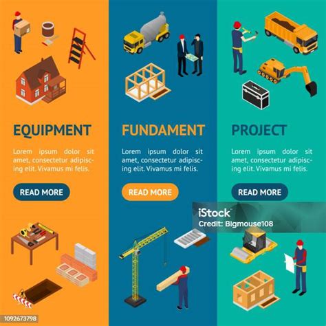 건설 건물 개념 배너 Vecrtical 세트 3 차원 Isometric 보기 벡터 집에 대한 스톡 벡터 아트 및 기타 이미지 집 3차원 형태 가정 생활 Istock