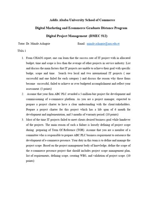 Tma 1 Digital Project Management Pdf