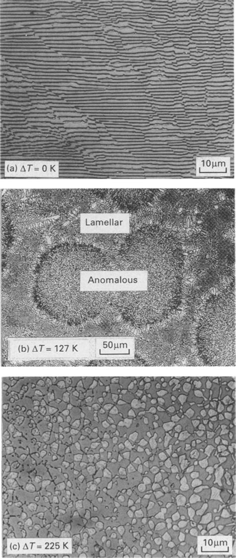 Figure L Eutectic Growth Morphologies At Different Undercoolings A