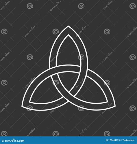 Linear Triquetra Symbol Celtic Trinity Knot Three Parts Unity Icon Vector Illustration