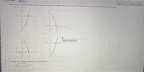 Solved Points DETAILS Sketch The Curve Represented By Chegg