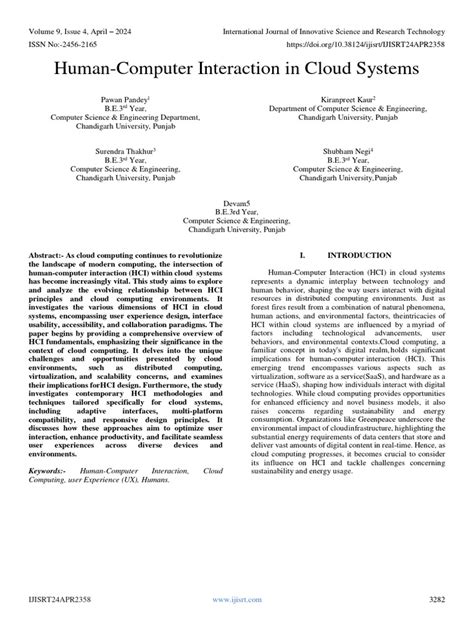 Human Computer Interaction In Cloud Systems Download Free Pdf Human Computer Interaction