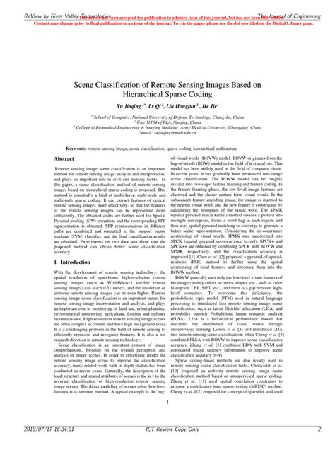 Pdf Scene Classification Of Remote Sensing Images Based On Hierarchical Sparse Coding