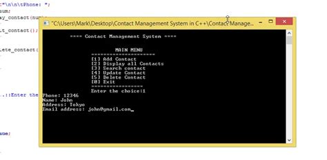 Contact Management System In C Free Source Code Sourcecodester