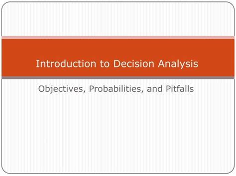 Decision Analysis Ppt Free Download