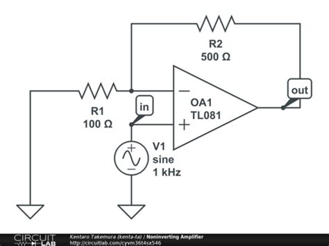 Noninverting Amplifier Circuitlab