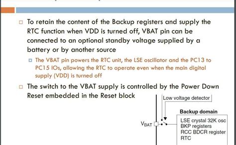 Internal Rtc Is Not Working With Vbat Rstm32