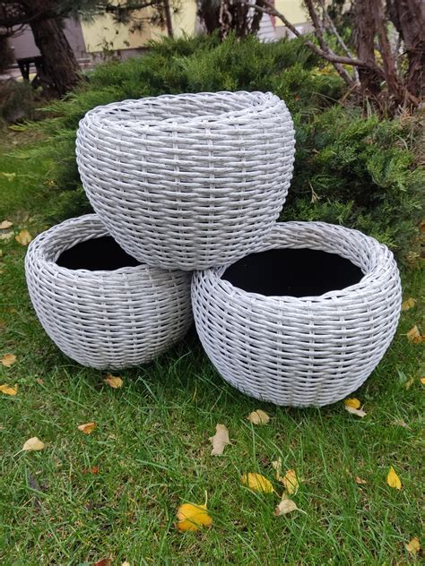 Кашпо вазон для цветов с искусственного ротанга 16л Id 1528938907 цена 550 ₴ купить на