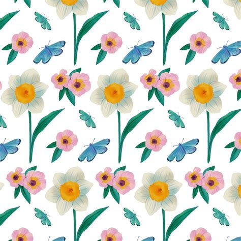 Free Vector Watercolor Spring Pattern Design