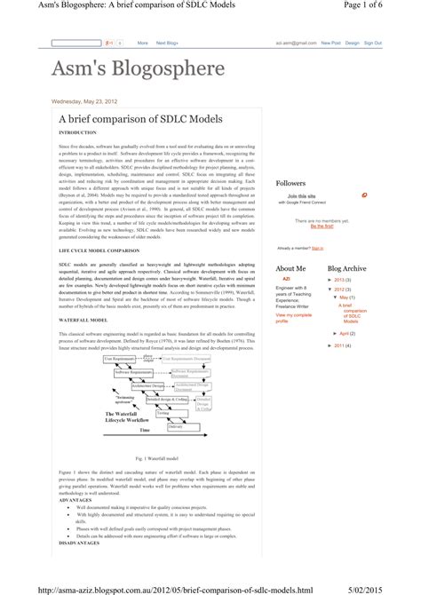 PDF Brief Comparison Of SDLC Models