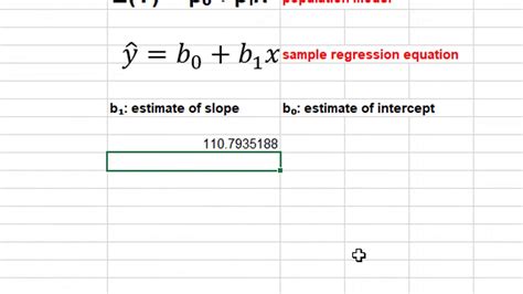 Slope And Intercept Functions In Excel Youtube