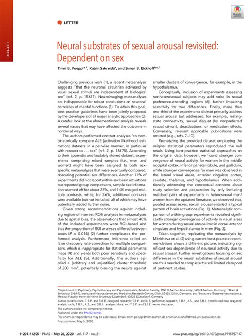 neural substrates of sexual arousal revisited dependent on sex pnas
