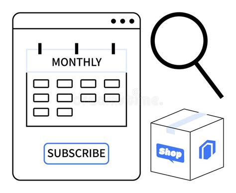 Monthly Subscription Plan Interface With Shopping And Search Elements