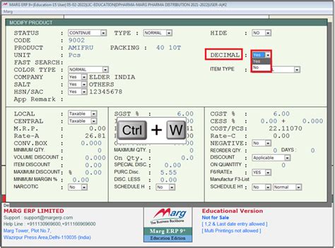 How To Modify Item In Marg Software