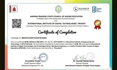 Thrilled To Have Received A Merit Certificate From Iidt For Completing The Ai Ml And Ds
