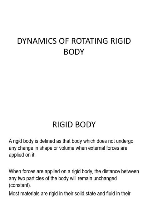 Phy 102 Lecture 4 Dynamics Of Rotating Rigid Body 1 Pdf Rotation Around A Fixed Axis
